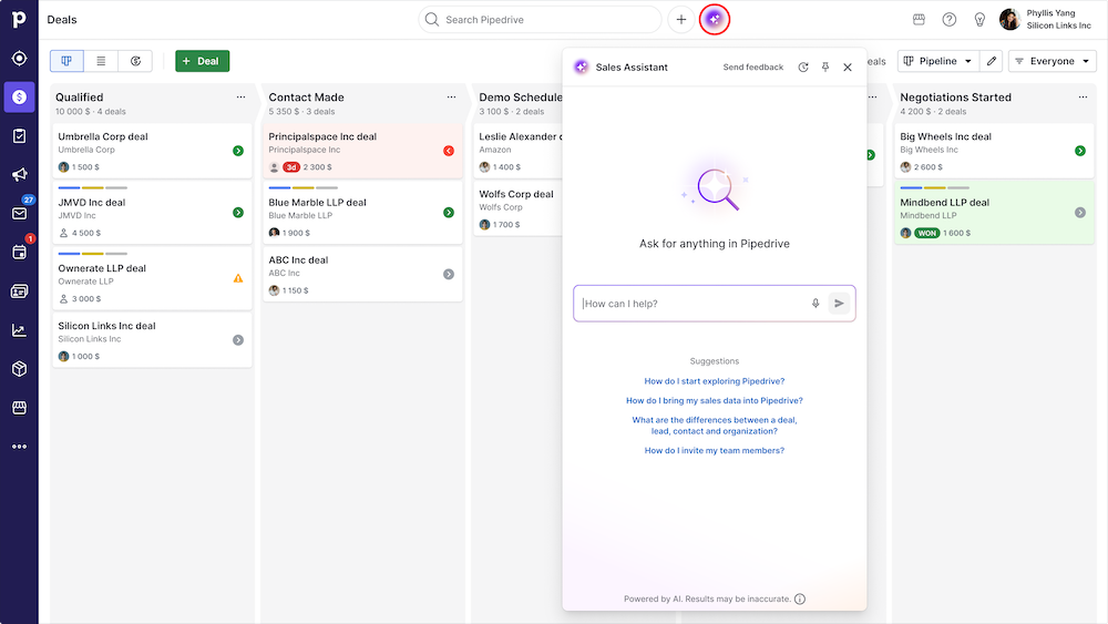Sales Assistant - Knowledge Base | Pipedrive